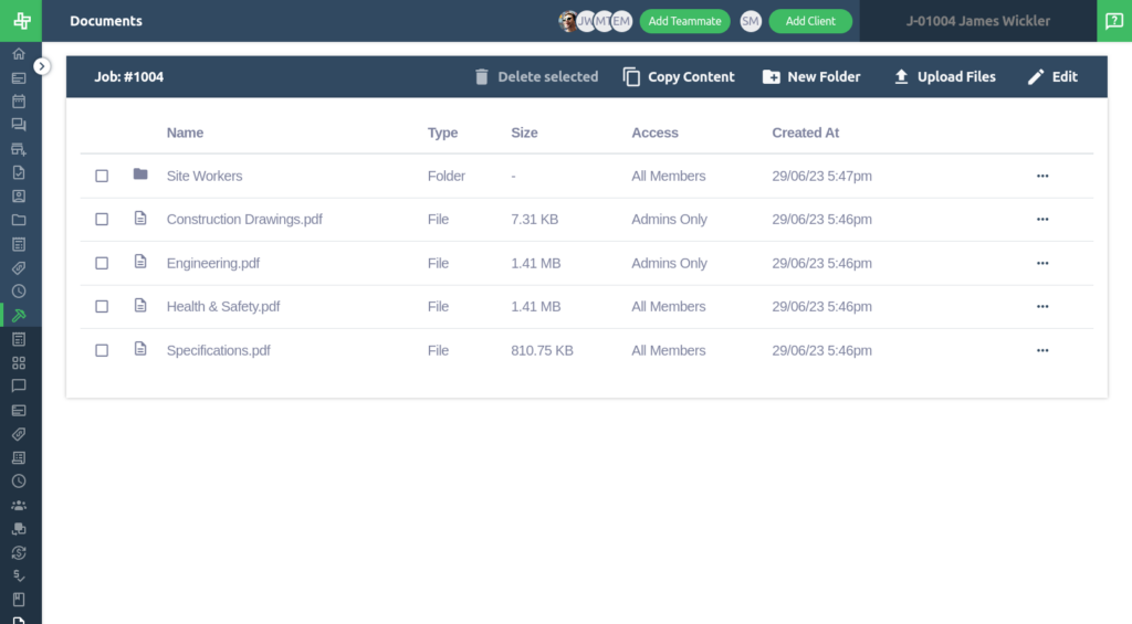 Managing your project - Wunderbuild